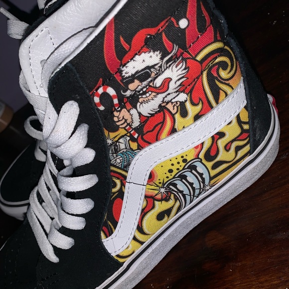 Vans | Shoes | Vans Hightop Sneakers Santa Graphic | Poshmark